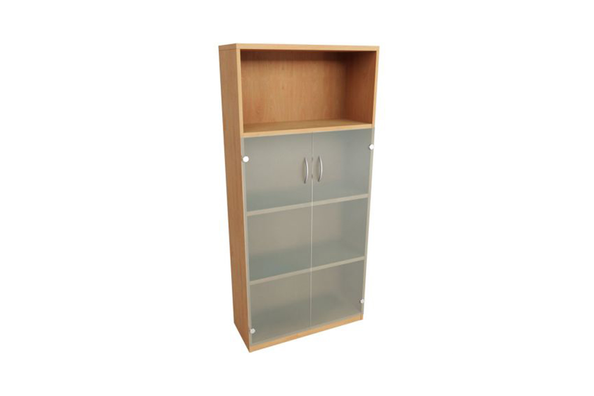 Three shelf with three quarter opaque doors