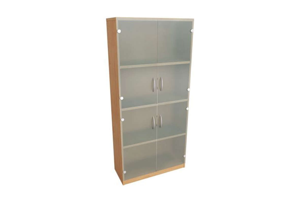 Three shelf with full opaque doors